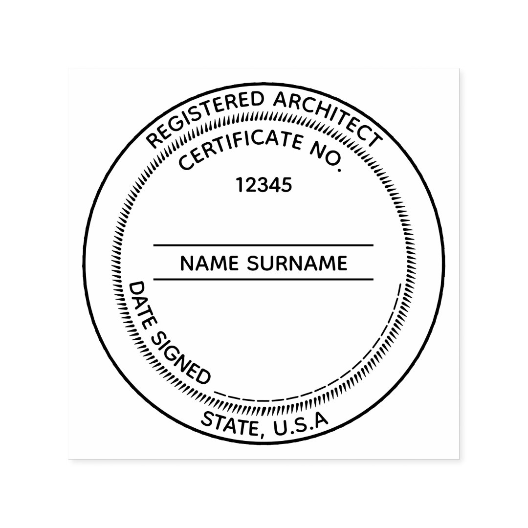 DIY Registered Architect LLC seal CUSTOM Self-inking Stamp | Zazzle