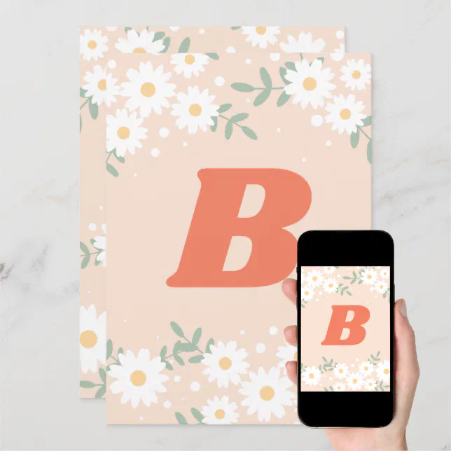 DIY Retro Daisy Letter Number Bunting Invitation | Zazzle