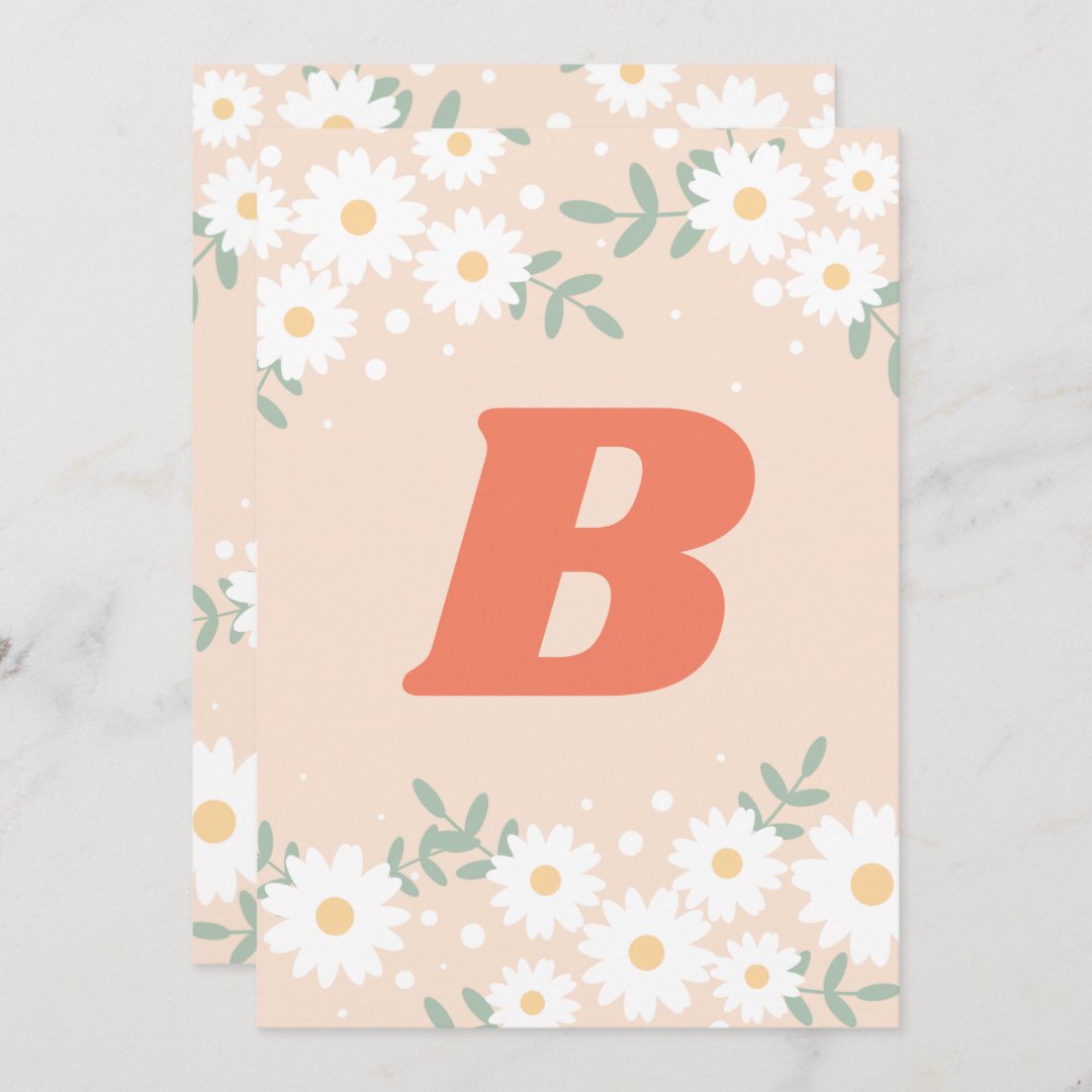 DIY Retro Daisy Letter Number Bunting Invitation | Zazzle