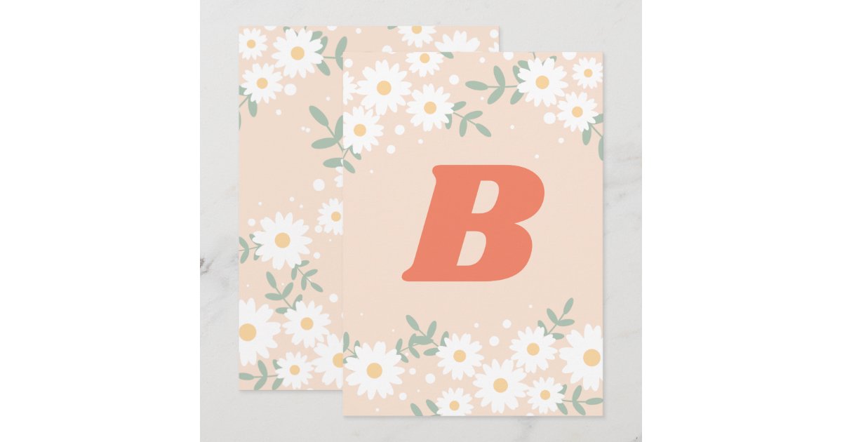 DIY Retro Daisy Letter Number Bunting Invitation | Zazzle