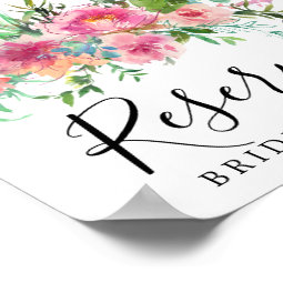 DIY Rustic Pink Floral Wedding Reserved Sign | Zazzle