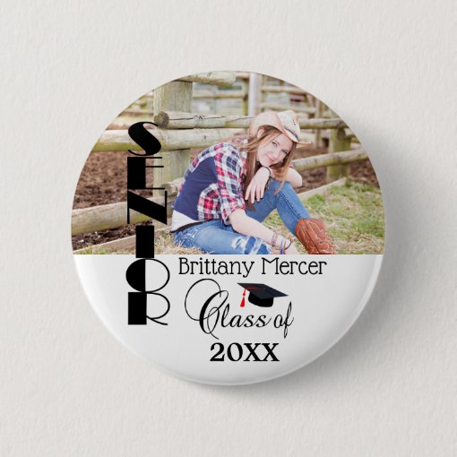 DIY Senior Photo Memories Button | Zazzle