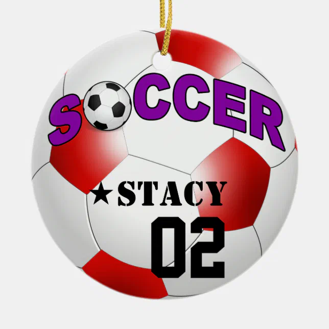 DIY Soccer Ball CHOOSE YOUR BACKGROUND COLOR Ceramic Ornament | Zazzle