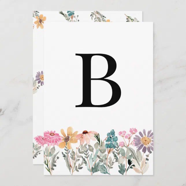 DIY Wildflower Event Letter Number Banner/Bunting Invitation | Zazzle