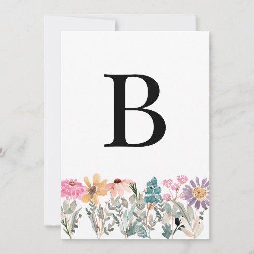 DIY Wildflower Event Letter Number Banner/Bunting Invitation | Zazzle