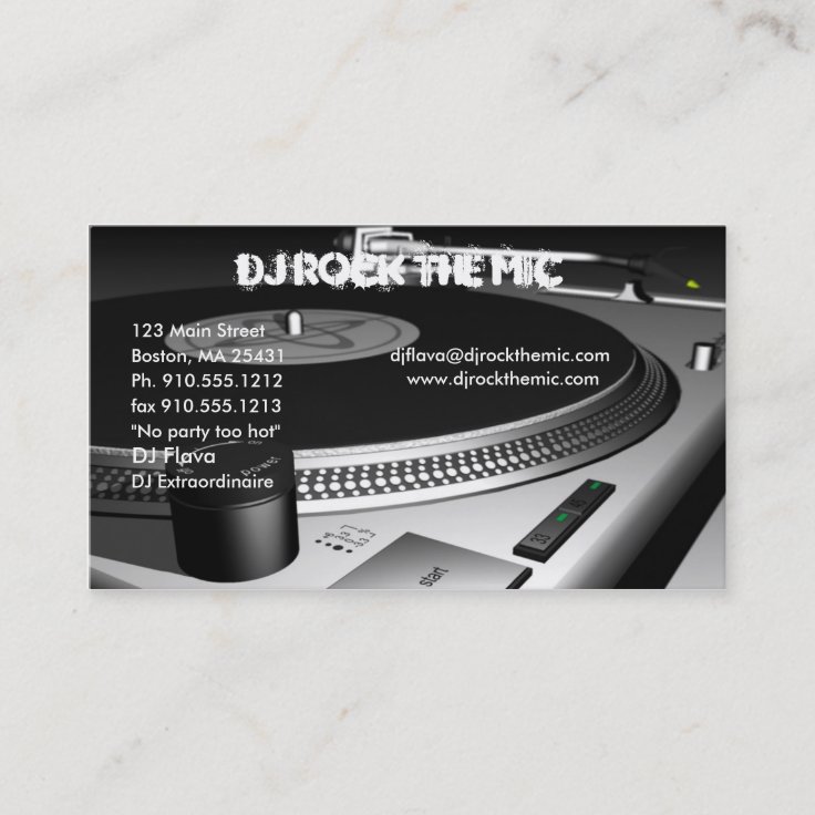 DJ Business Card | Zazzle