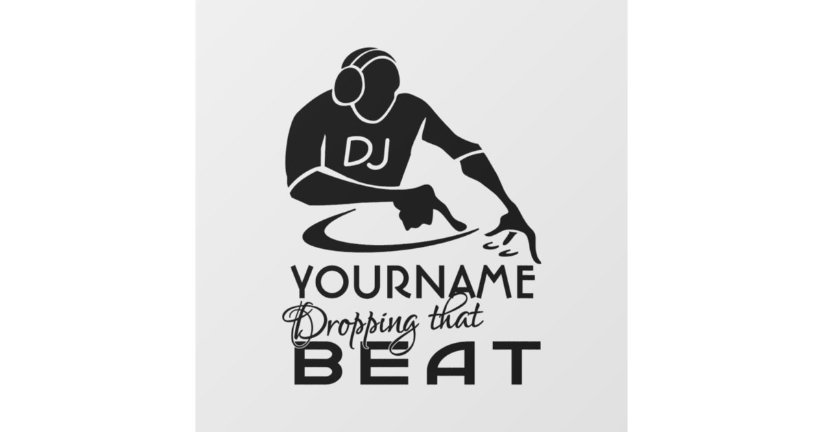 DJ custom name Window Cling | Zazzle