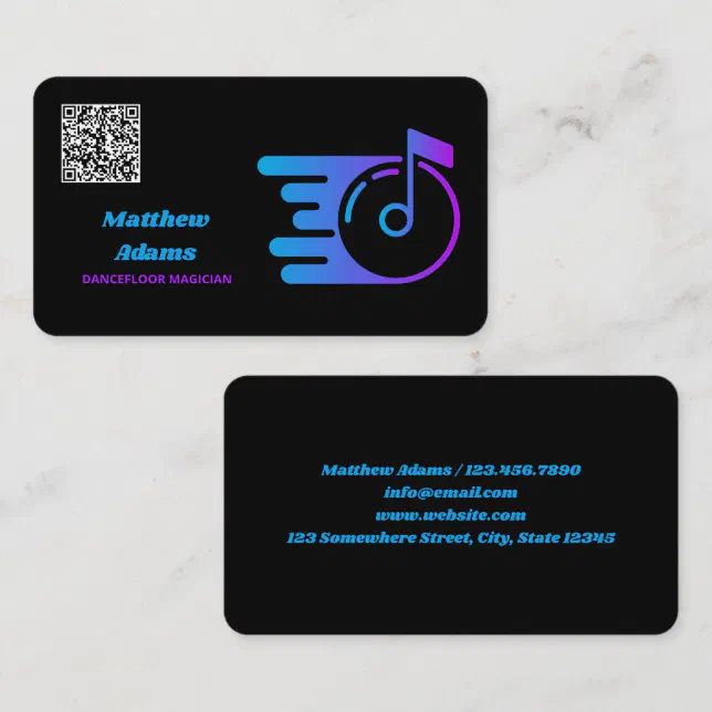 DJ Custom QR Code Business Card | Zazzle