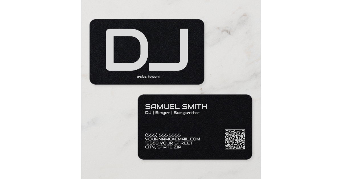 DJ Custom QR Code Premium Business Card | Zazzle