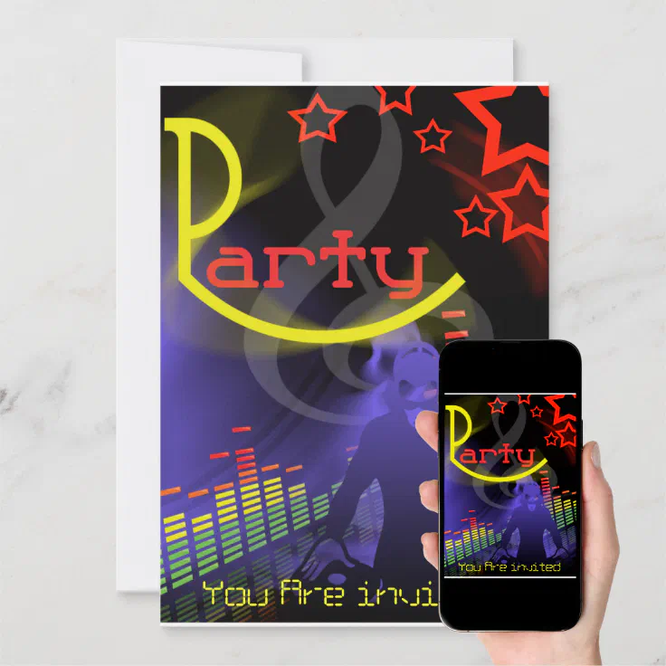 DJ Dance Party V3 Invitation | Zazzle