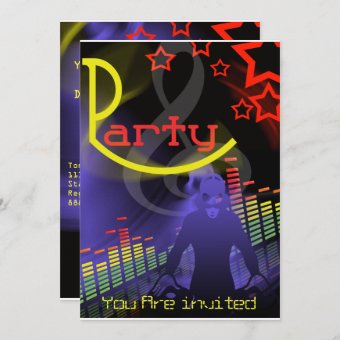 DJ Dance Party V3 Invitation | Zazzle
