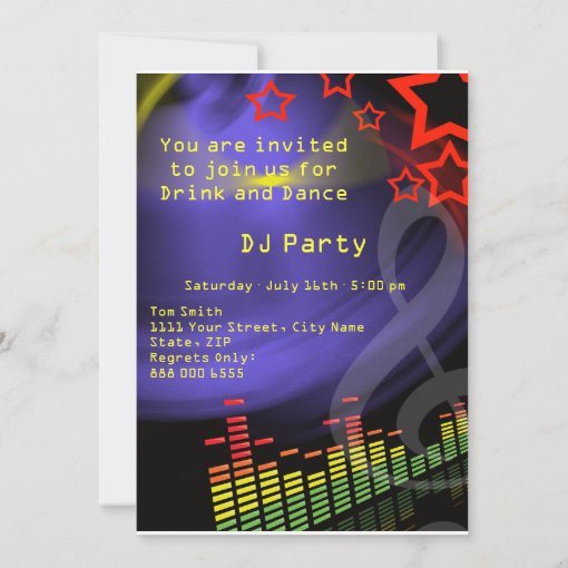 DJ Dance Party V3 Invitation | Zazzle