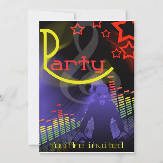 DJ Dance Party V3 Invitation | Zazzle