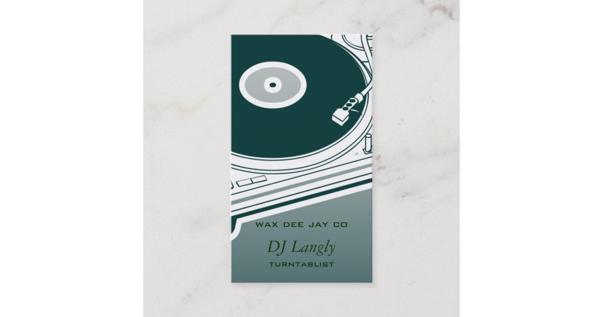 DJ Dee Jay Turntable Business Card | Zazzle