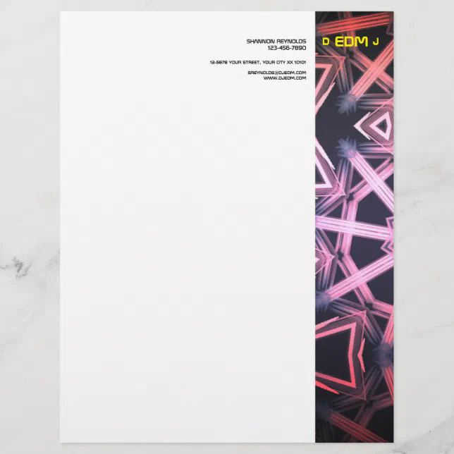 DJ EDM Letterhead | Zazzle