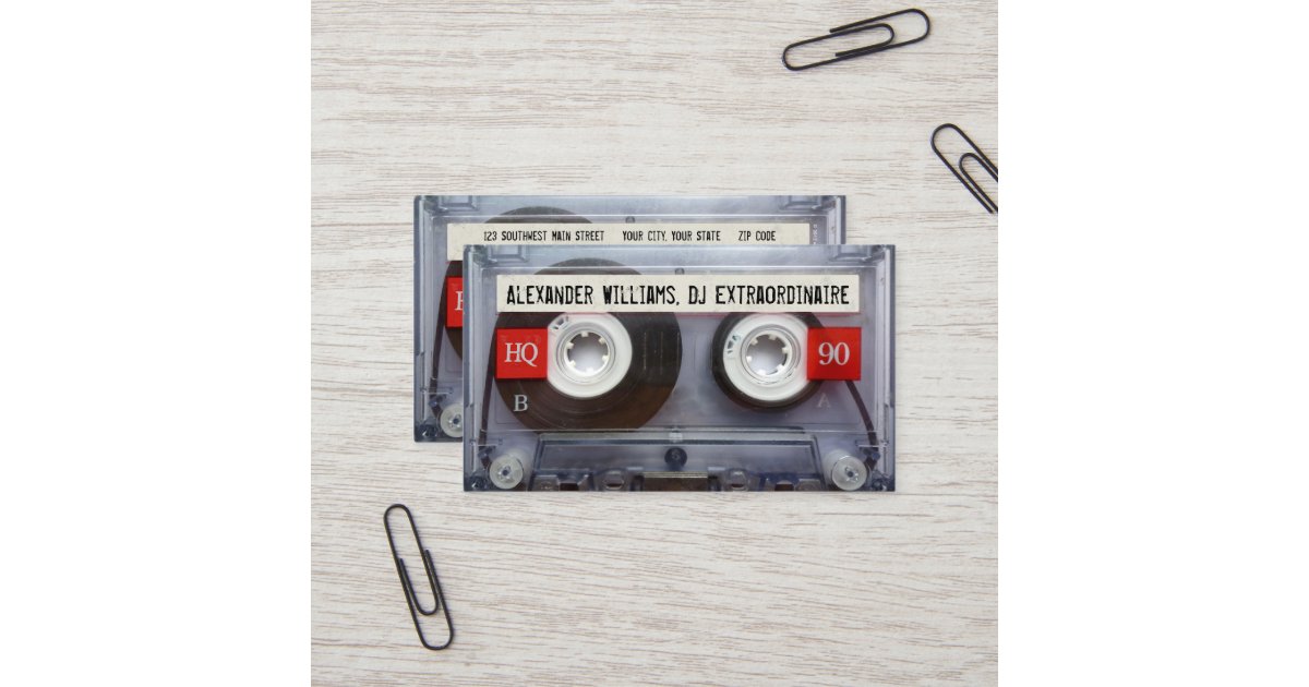 DJ Extraordinaire Cassette Tape with QR Code Business Card | Zazzle