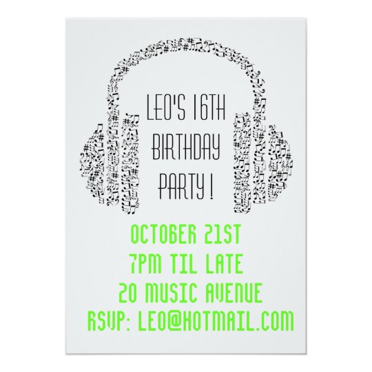 DJ funky cool music teenage boys birthday party Invitation | Zazzle.com