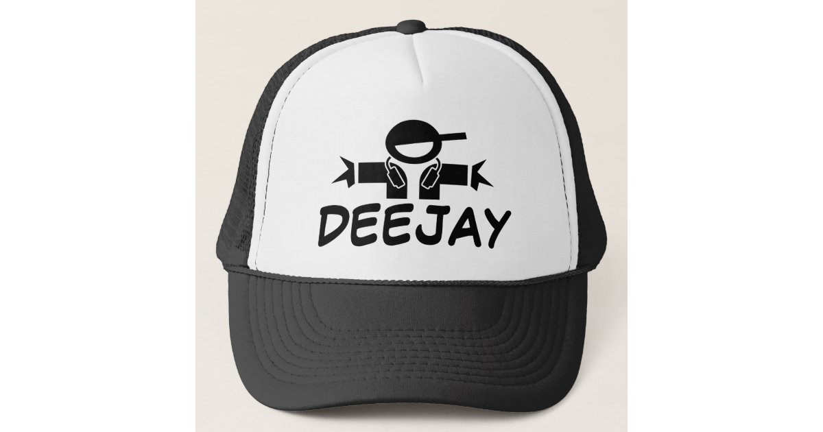 DJ hat | Cap with DJ wearing headphones | Zazzle