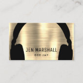 DJ headphones on faux gold foil effect Business Card | Zazzle