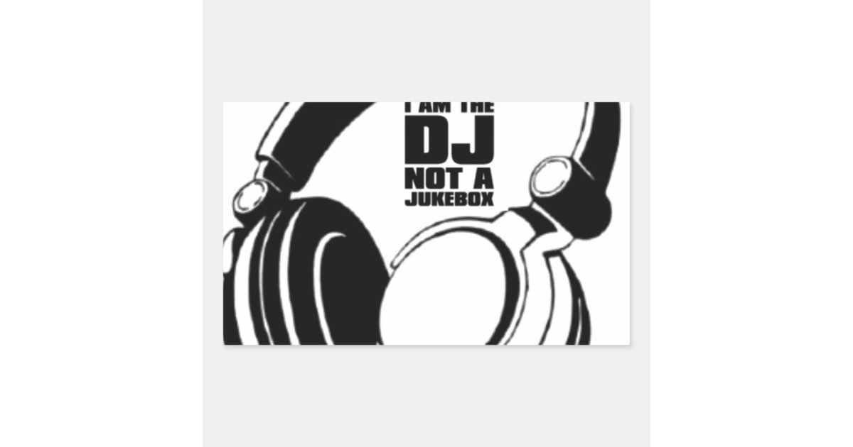 DJ KLASH-GEAR - DJ NO REQUESTS RECTANGULAR STICKER | Zazzle