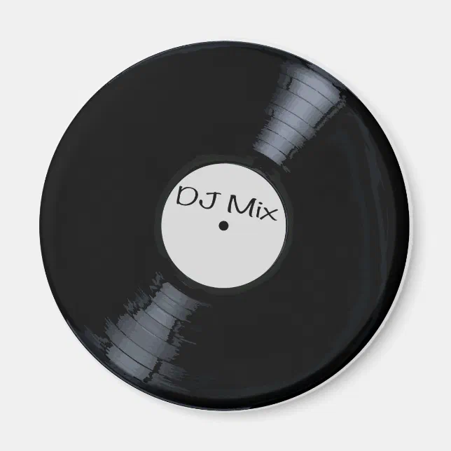 DJ Mix Record Label Magnet | Zazzle