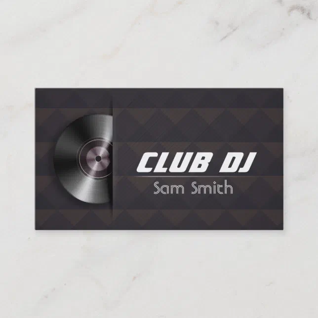 DJ Modern Stylish Turntable Vinyl Recoder Mixer Business Card | Zazzle