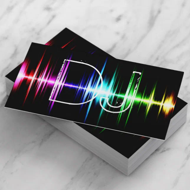 DJ Music Beats Modern Business Card | Zazzle