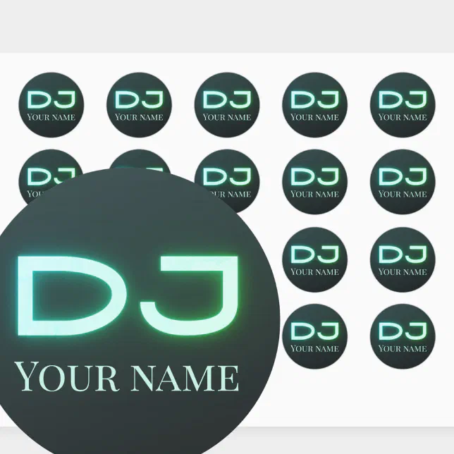 DJ music outfit personalizable promotional Classic Round Sticker | Zazzle
