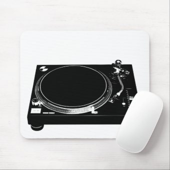 DJ Music Producer Turntable Deck Mouse Pad | Zazzle