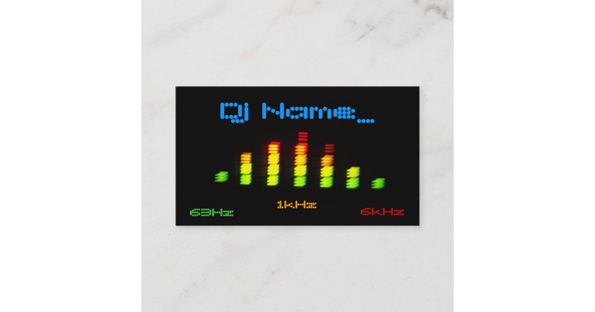 Dj Personal Equalizer Bar EQ - add your name Business Card | Zazzle