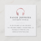 DJ Rose Gold Headphones Logo Black Square Business Card | Zazzle