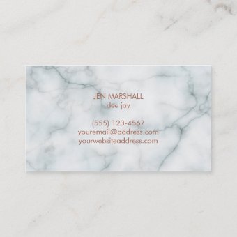 DJ rose gold music headphones on marble Business Card | Zazzle