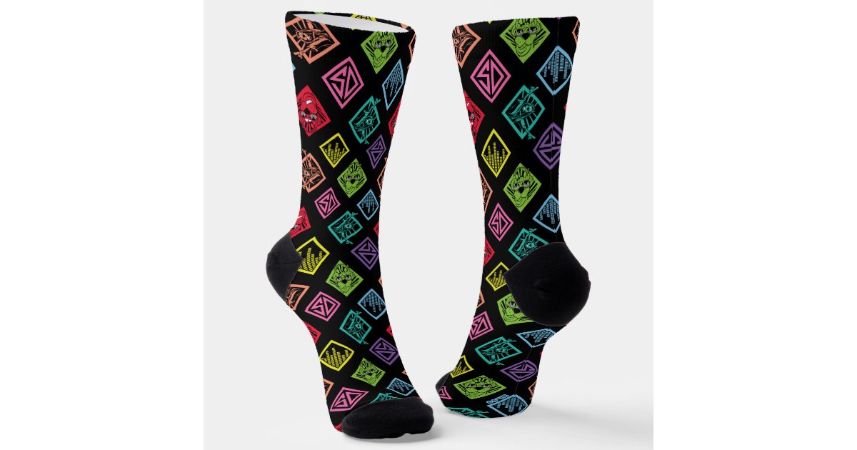 DJ Scooby-Doo Pattern Socks | Zazzle
