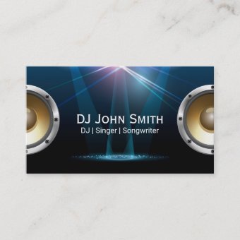 DJ Singer Songwriter Modern Music Business Card | Zazzle