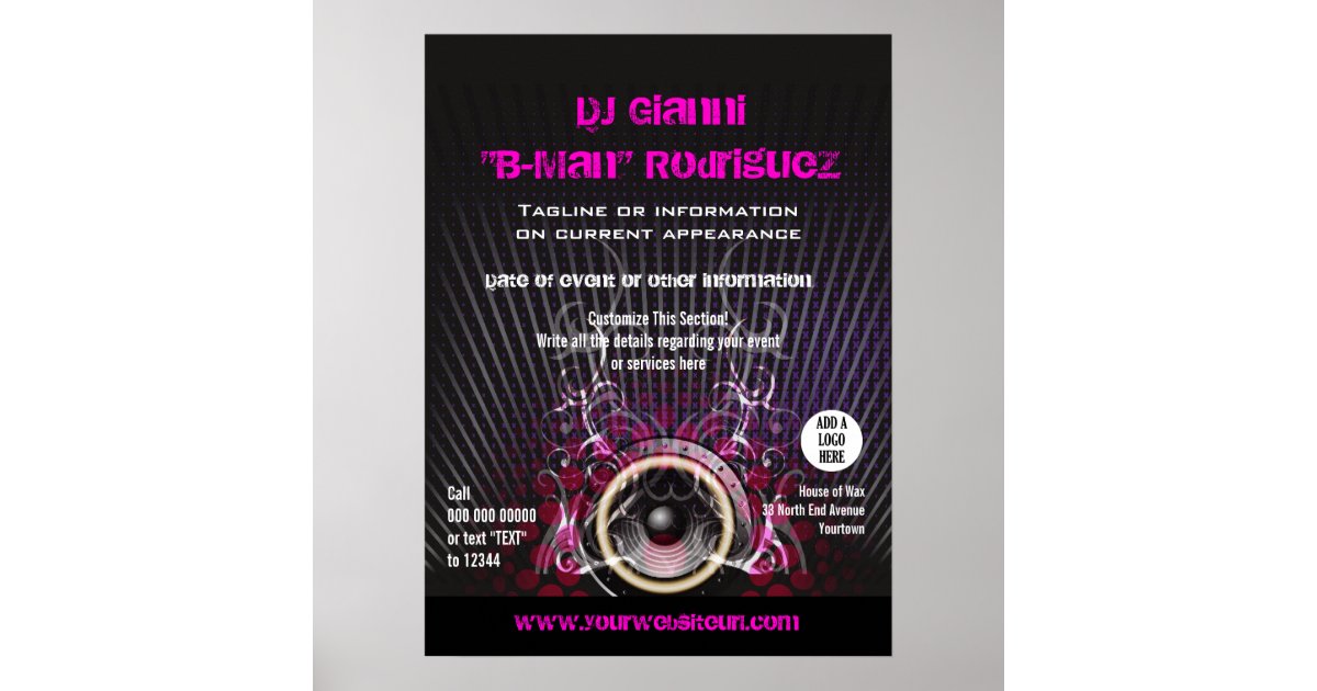 DJ Speaker Rays Promotional Poster | Zazzle