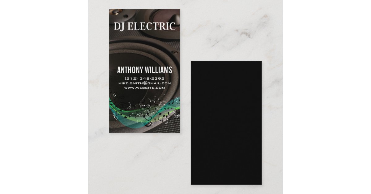DJ | Speakers | Sound Engineer Business Card | Zazzle