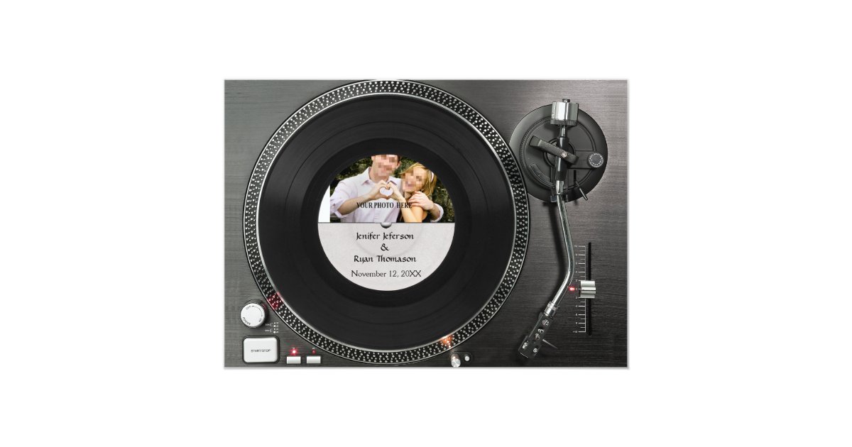DJ turntable photo wedding Invitation | Zazzle.com