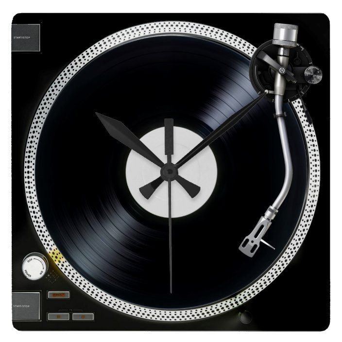 DJ turntable Wall Clock | Zazzle