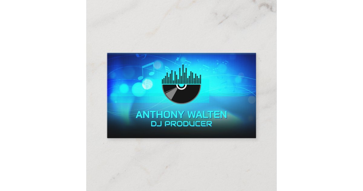 DJ Turntables | Sound Equalizer | Producer Business Card | Zazzle