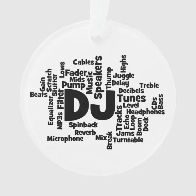 DJ Word Cloud Ornament | Zazzle