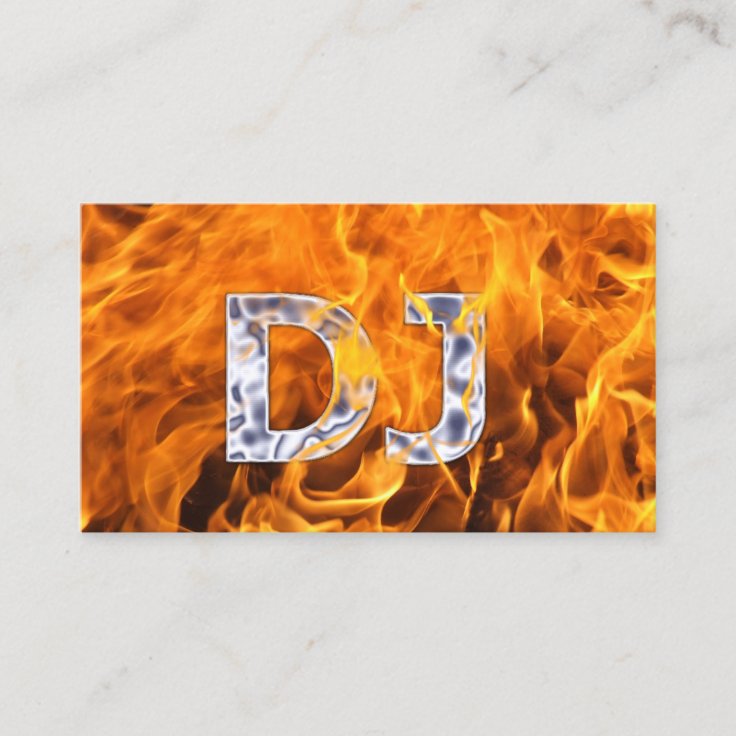DJs Music Deejay Creative Flaming Typography Business Card | Zazzle