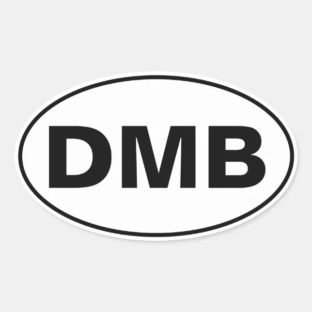 DMB Initials Oval Sticker | Zazzle