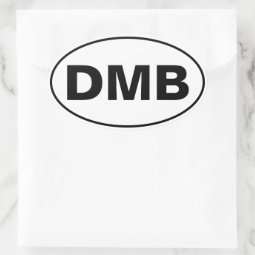 DMB Initials Oval Sticker | Zazzle