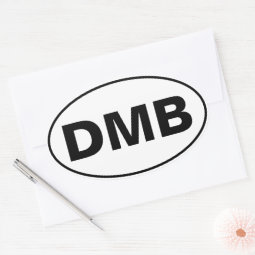 DMB Initials Oval Sticker | Zazzle