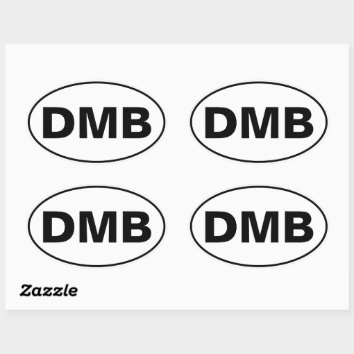 DMB Initials Oval Sticker | Zazzle