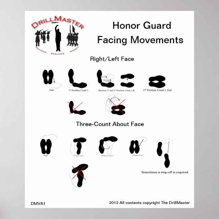 DMVA1 Honor Guard Facing Movements Poster | Zazzle.com