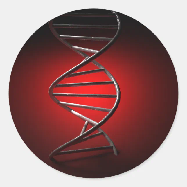 DNA Double Helix Classic Round Sticker | Zazzle