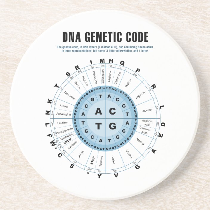 DNA Genetic Code Chart Drink Coaster | Zazzle.com