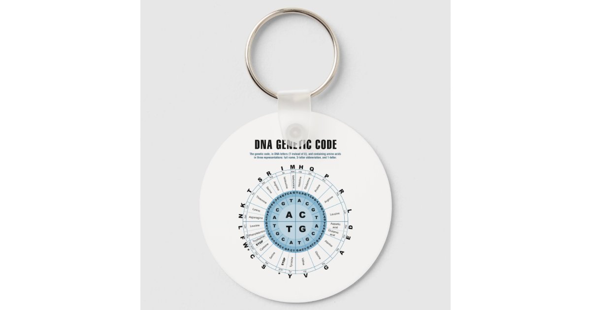 DNA Genetic Code Chart Keychain | Zazzle