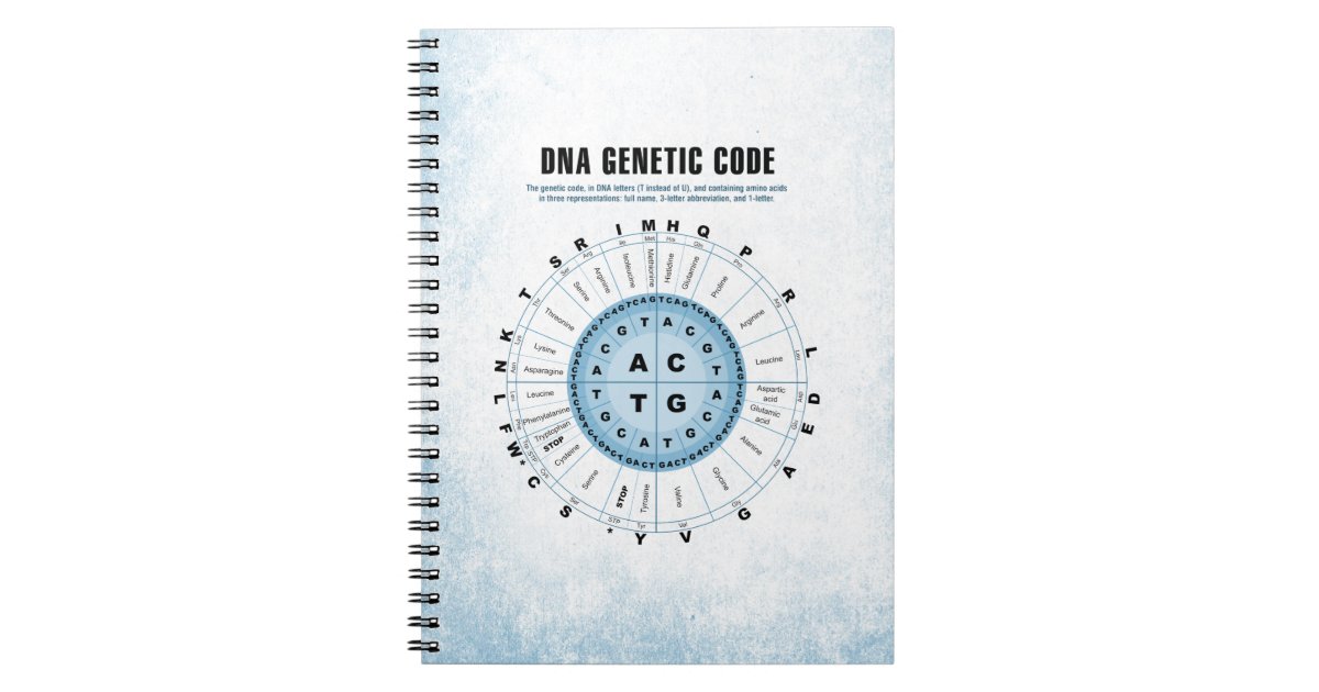 DNA Genetic Code Chart Notebook | Zazzle